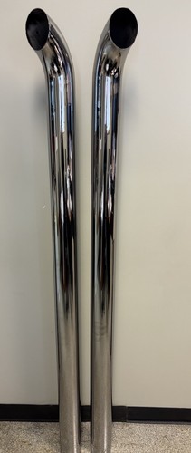 Chrome Stacks 4 Inch Curved Pipe 4"X70” Chrome Exhaust (Pair) Free ...