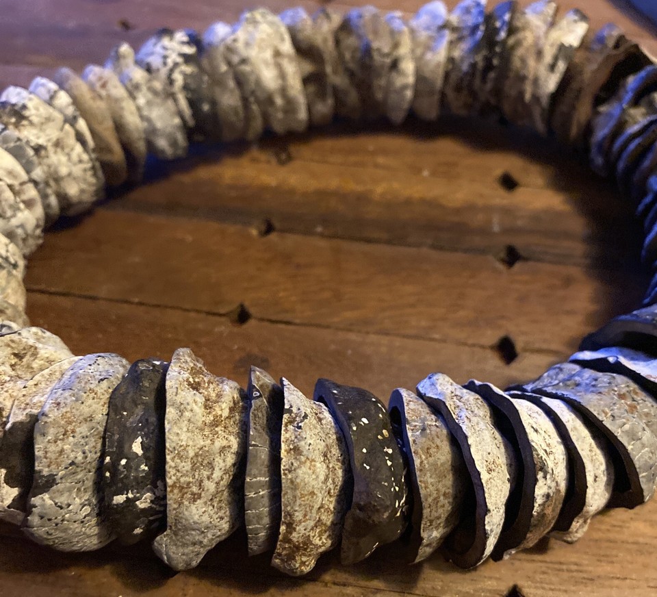 HAWAIIAN KUKUI NUT HALF SHELL HULA STRETCHABLE CHOKER NECKLACE HAWAII ...