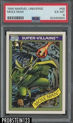 1990 Impel Marvel Universe #68 Mole Man PSA 6 EX-MT & bonus cards added ...