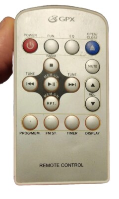 GPX Remote For Under-Cabinet CD Radio AM FM AC/DC Weather Model ...