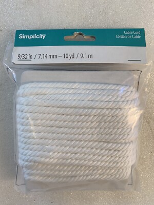 Simplicity White Cable Cord 10 Yards New In Package | eBay