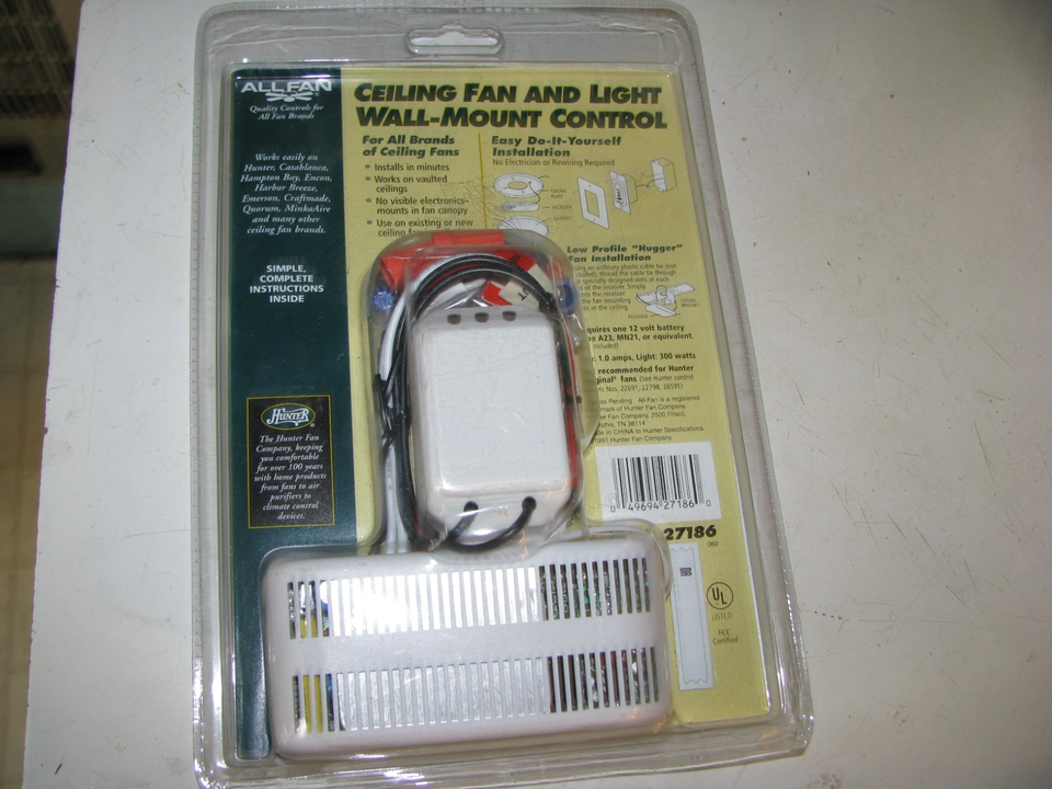 NEW Hunter 27186 Ceiling Fan Light Wall-Mount Control Dimmer All Fan ...