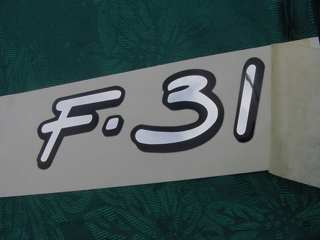 FORMULA BOAT DECAL " F-31 " GENUINE NEW 4-5/8" long x 1.5" high MIRROR ...