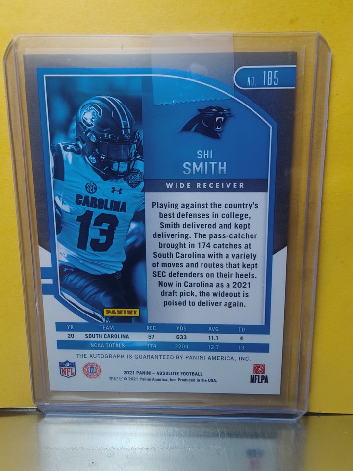2021 Panini Absolute Shi Smith Auto Rookie Autograph Panthers Rookie ...