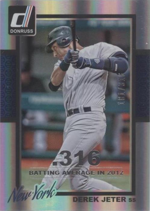 2014 Panini Donruss - Derek Jeter #154 Silver Season Stat Line /316 for ...