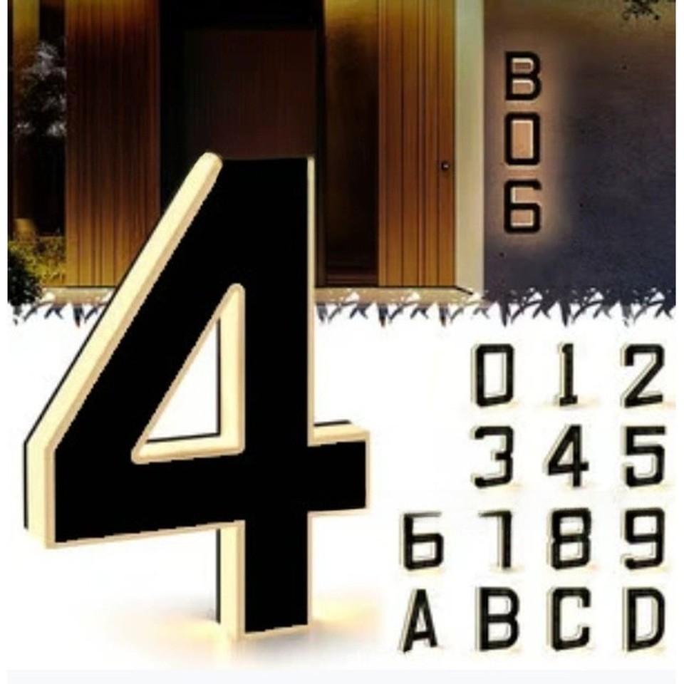 Waterproof 12V LED Acrylic House Number Sign for Outdoor Address ...