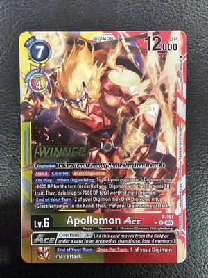 Digimon Card Game - Apollomon Ace - Promo Winner Foil (ENG) P-191 | eBay