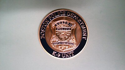 CHALLENGE COIN BOSTON POLICE DEPARTMENT K-9 UNIT SPECIAL OPTERATIONS ...