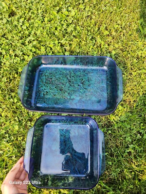 Pyrex Lot 222 233 R Cobalt Blue Glass 13 x 9 x 2 - 3 Qt. Casserole ...