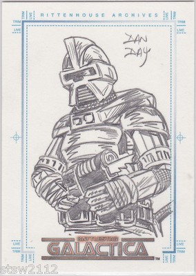 THE COMPLETE BATTLESTAR GALACTICA DAN DAY SKETCH A FEX CYLON CENTURIAN ...