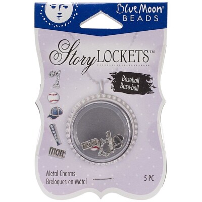 Blue Moon Beads Story Lockets Metal Charms - BASEBALL - 5pcs | eBay