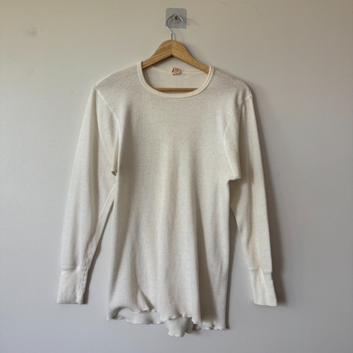 VTG Thermal Mens XL Waffle Base Layer Workwear Gorpcore Worn Fade 60s ...