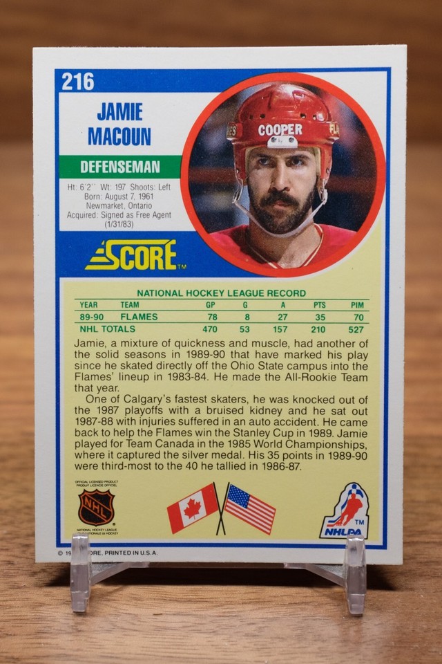 1990-91 Score - Jamie Macoun #216 | eBay
