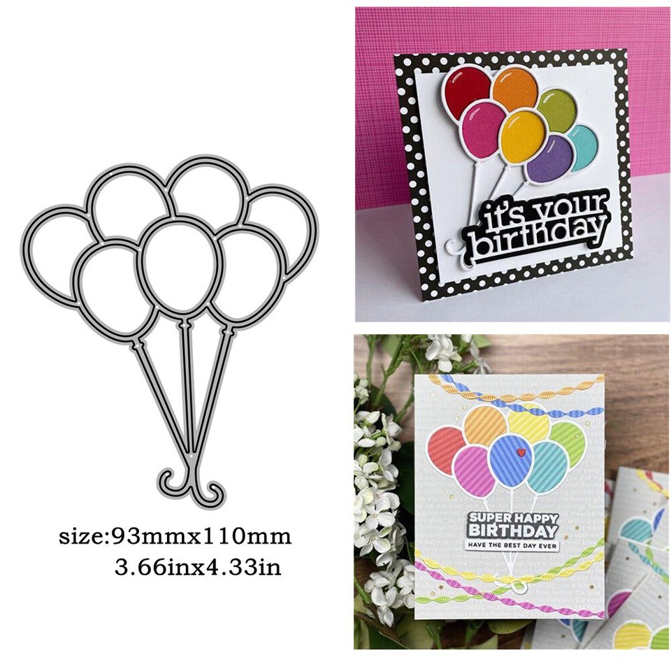 Balloon Bouquet Metal Cutting Dies Stencil Embossing DIY Scrapbook ...