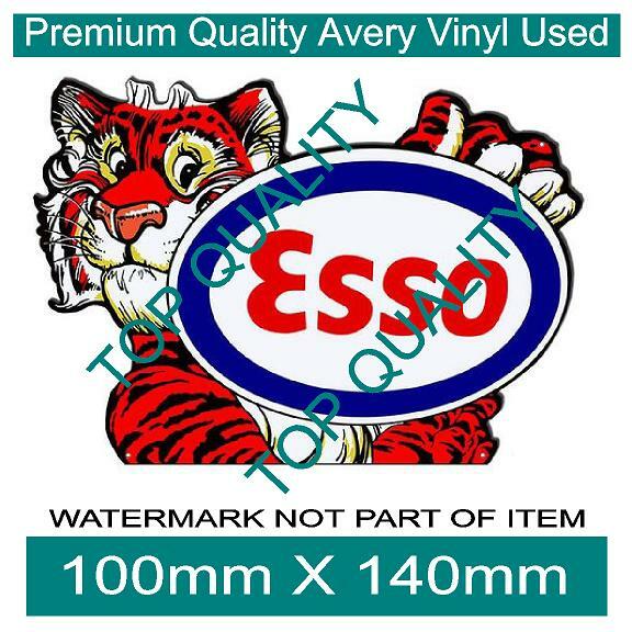 ESSO TIGER GASOLINE Decal Sticker Vintage Petrol Americana Hot Rod Rat ...
