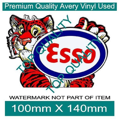ESSO TIGER GASOLINE Decal Sticker Vintage Petrol Americana Hot Rod Rat ...