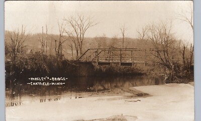 PARSLEY'S BRIDGE c1910 chatfield mn real photo postcard rppc minnesota ...