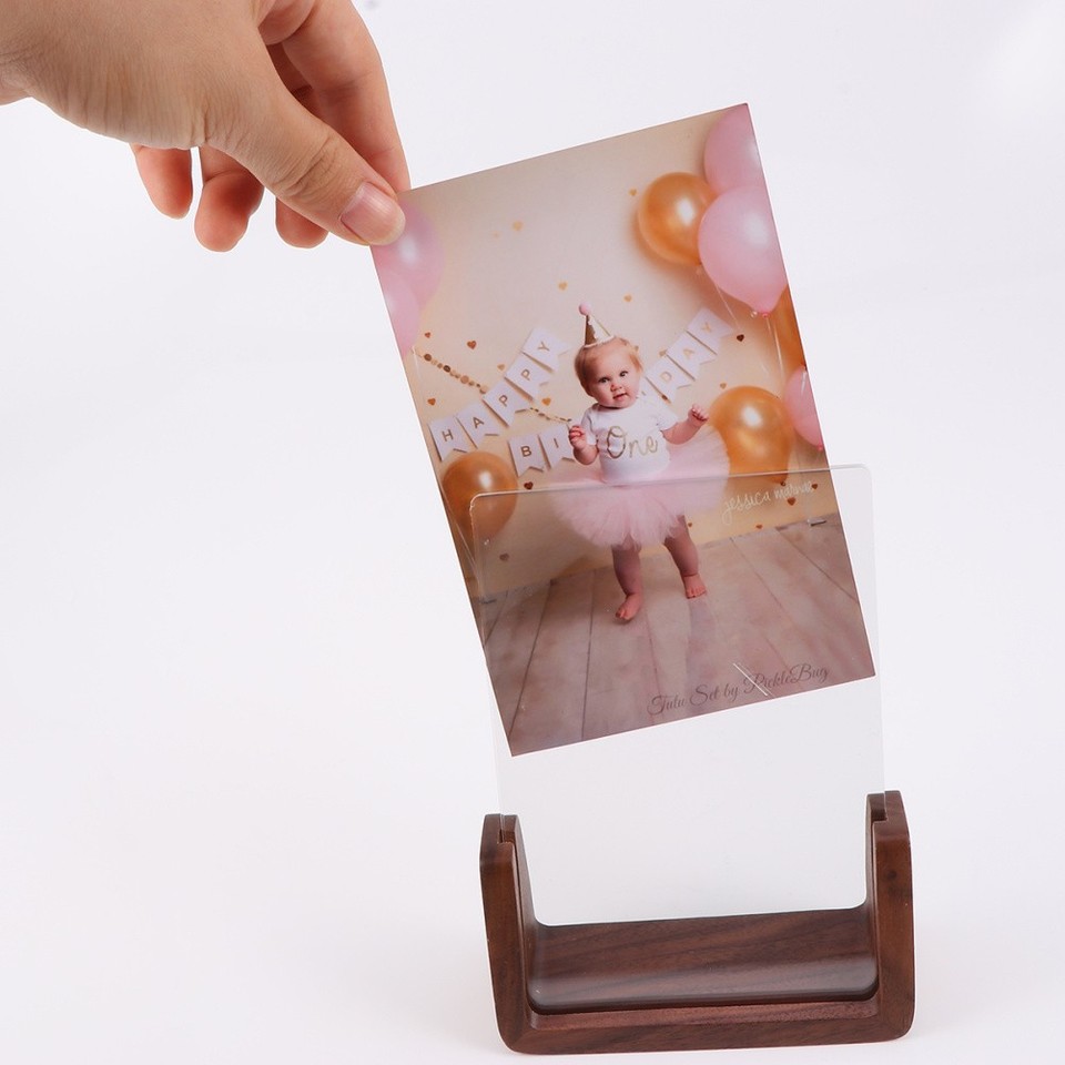 1Pc 10.5-inch Desktop Vertical U-shape Wooden Photo Frame Upright Desk ...