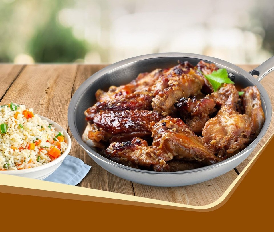 Stainless Steel Triply Non Stick Fry Pan Ceramic Coating, Honey Comb ...