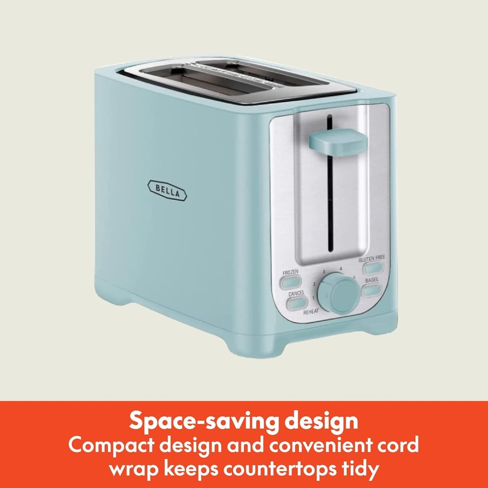 2 Slice Toaster with Auto Shut off - Extra Wide Slots & Removable Crumb ...