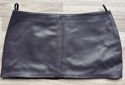Leder Rock Lederrock Dunkellila Mini Hüftrock US 14 L 44 neu ...