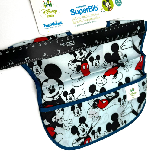 BUMKINS NEW Baby SuperBib Disney Mickey Mouse Blue Size 6-24 Months ...