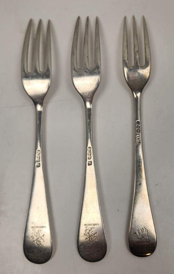 Antique Forks, Sterling Silver 3 prong , Lot of 3 weight of all 3 forks ...