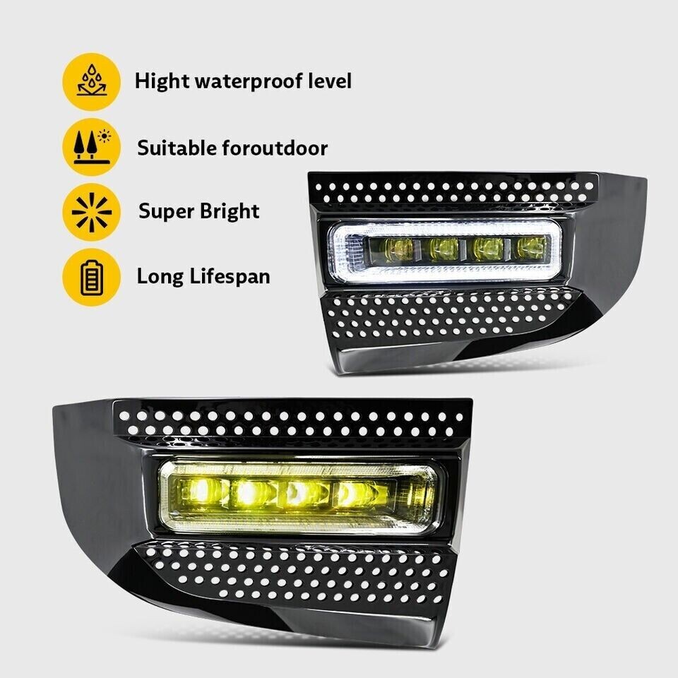 2PCS Pair Black Led Fog Lamp fits for Defender 110 90 130 L851 L663 ...