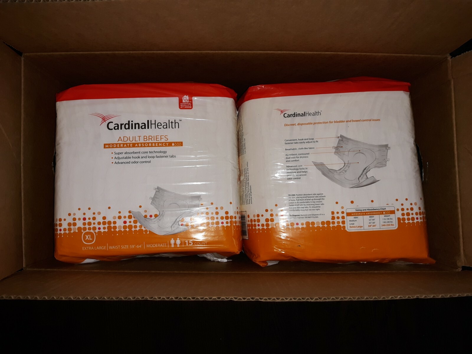 Cardinal Health Adult Briefs Extra Large 15-count Minimum Order For ...