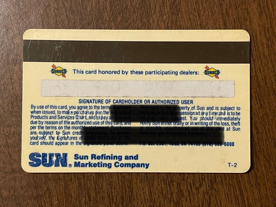 SUNOCO CREDIT CARD EXPIRED 1993 ~ SUN OIL COMPANY ~ COLLECTIBLE ...