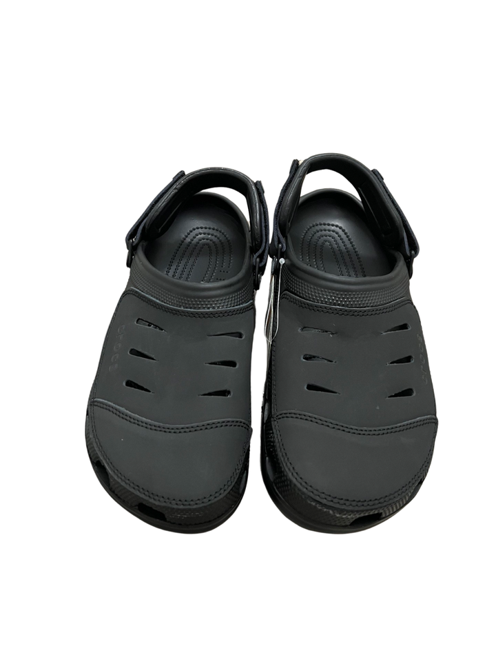 CROCS Bogota Clogs Leather Slip On Roomy Fit Shoes Ankle Strap Mens ...
