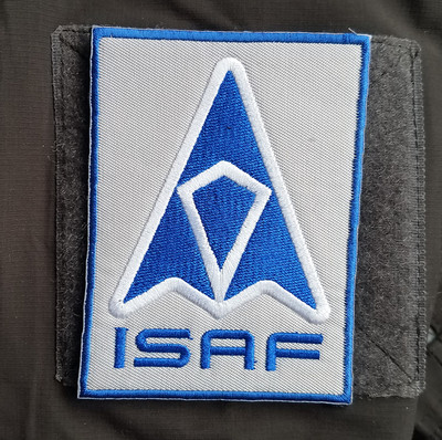 ISAF LOGO TACTICAL EMBROIDERED HOOK LOOP PATCH MILITRAY BADGE WHITE ...