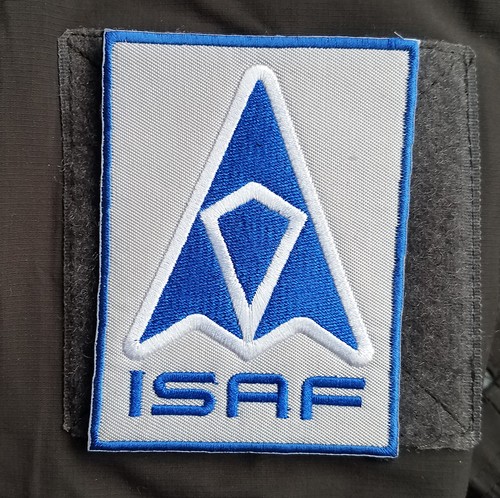 ISAF LOGO TACTICAL EMBROIDERED HOOK LOOP PATCH MILITRAY BADGE WHITE ...