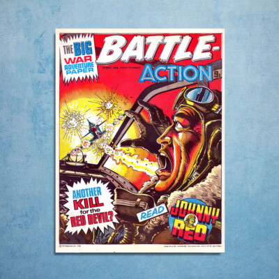 Battle Action War Comic cover image retro metal plaques signs poster ...