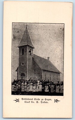 Hague South Dakota SD Postcard Bethlehem Church German c1910's Unposted ...