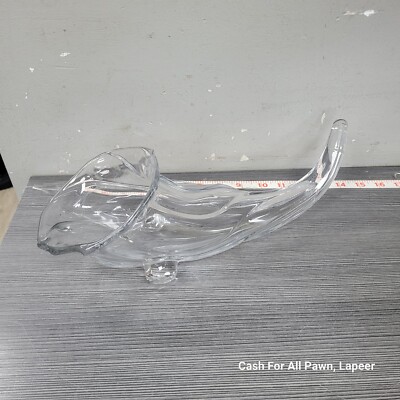 Vintage Duncan Miller Clear Glass Cornucopia Horn Of Plenty Mid-Century ...