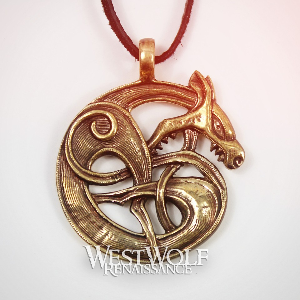 Viking Fenrir Wolf Knot Pendant --- Norse/Celtic/Medieval/Bronze/Amulet ...