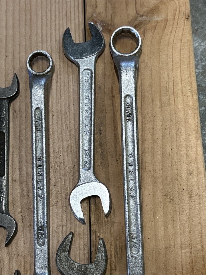 Vintage DUNLAP Wrenches Lot Of 10 Made in USA quality Various Sizes SAE ...