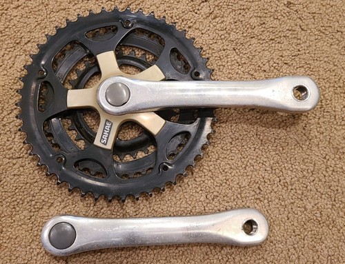 VINTAGE SR SAKAE BICYCLE 170 MM 48/38/28 TOOTH JIS RIVETED CRANKSET 9 ...