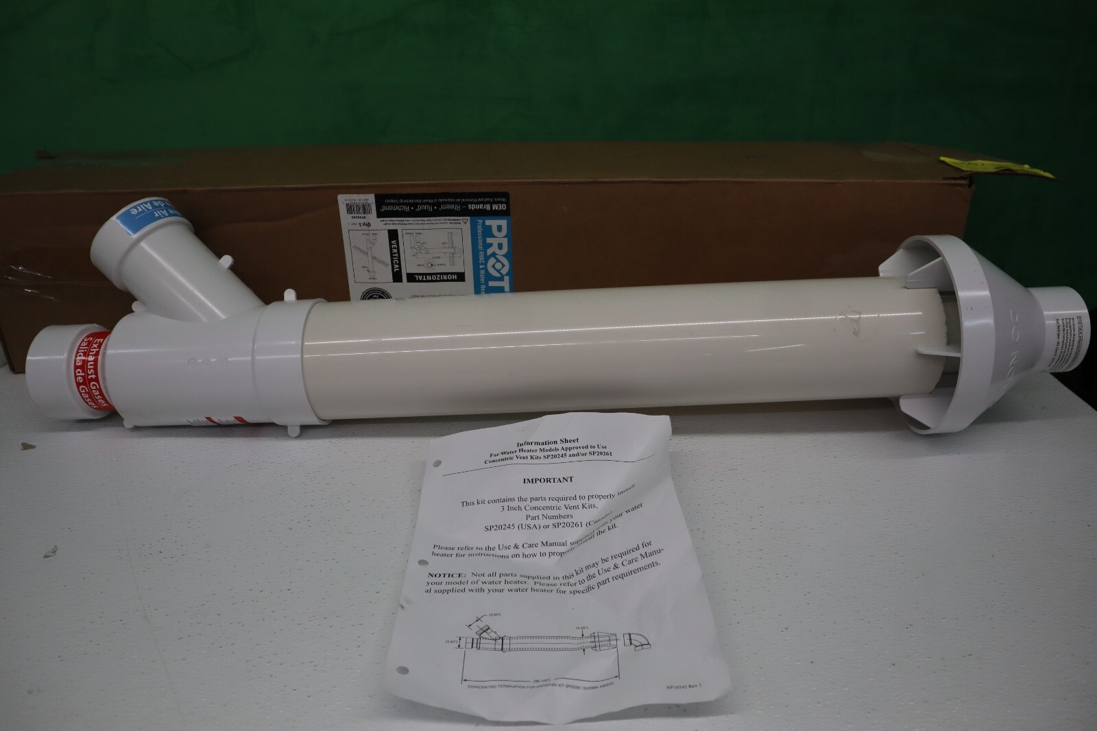 Rheem 3 in. PVC Horizontal Vertical Concentric Vent Termination Kit | eBay