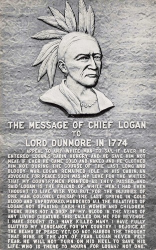 Message of Chief Logan to Lord Dunmore Plaque Chillicothe, Ohio Vintage ...