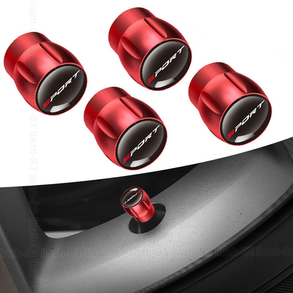 Red Sport Logo Cap Car Wheel Tire Valve Dust Stem Air Cap Cover Car ...