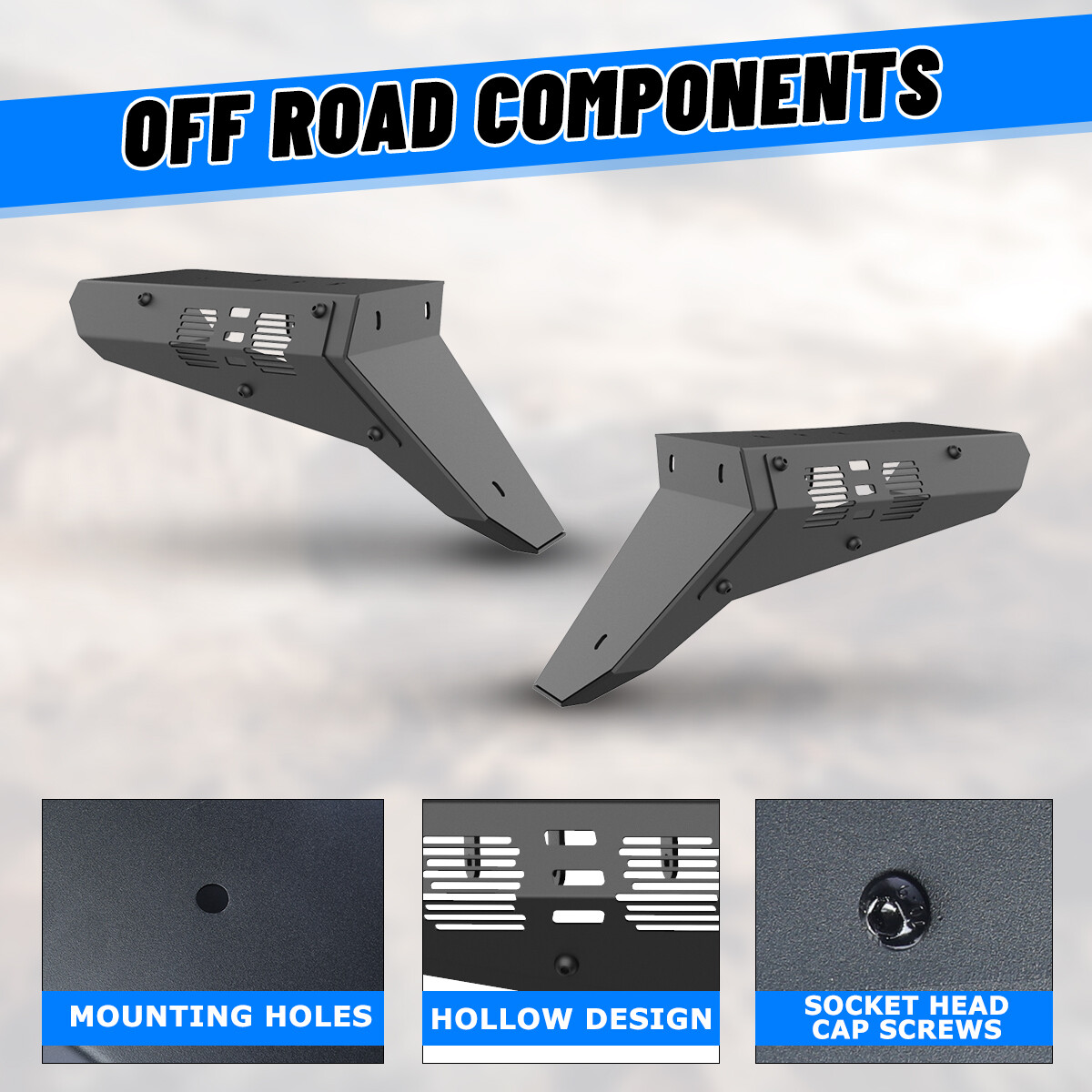 For 2021 2022 2023 Ford Bronco 4 in 1 Modular Front Bumper Side Wing ...