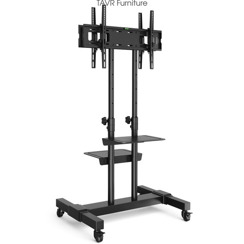Universal Mobile Two TV Brackets TV Stand Rolling TV Cart for 32-80 ...
