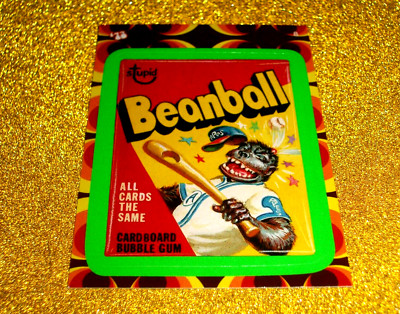 2008 Wacky Packages Flashback 2 {FB2} Green Border "BEANBALL" #8 ...