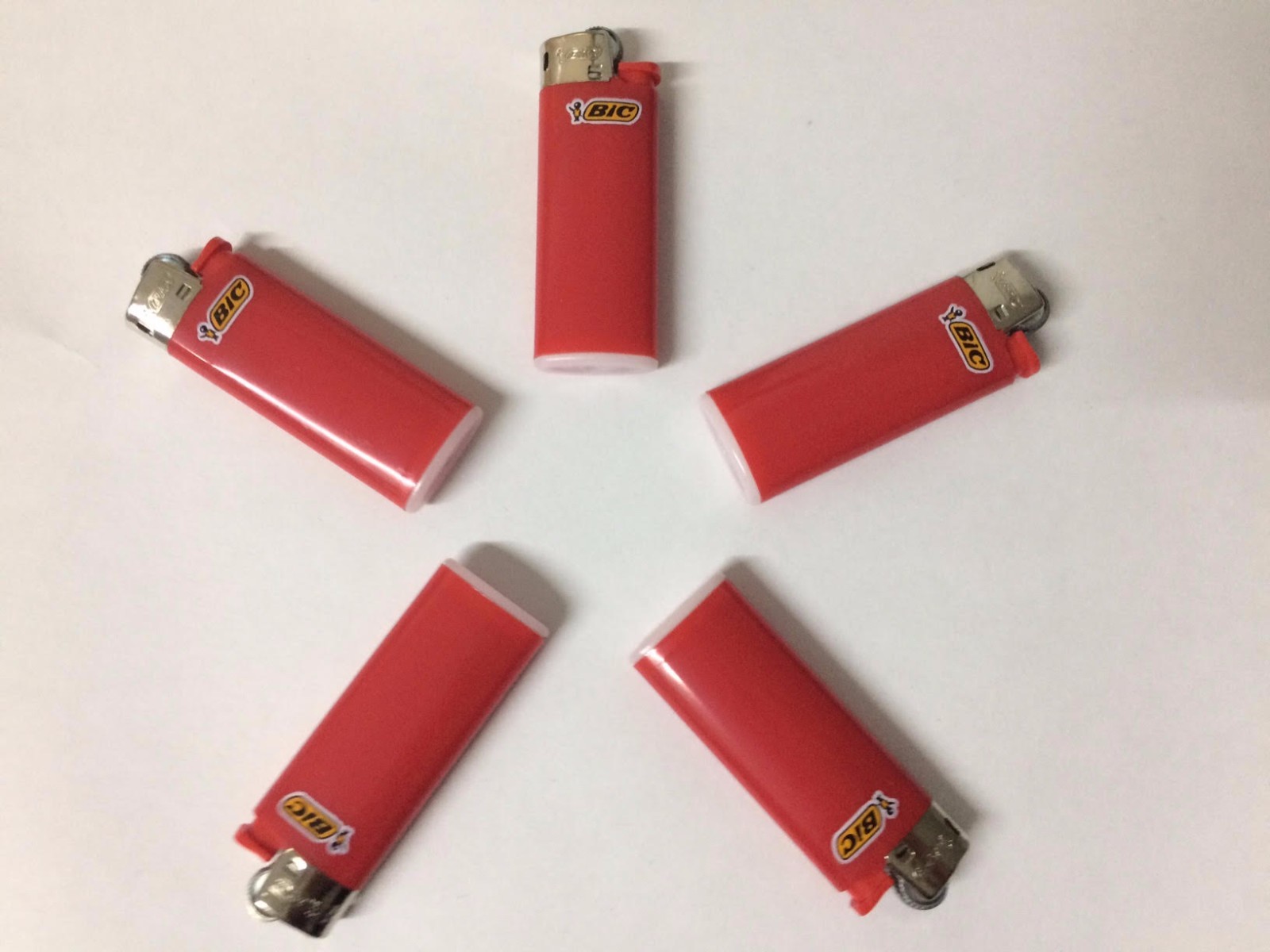 5 ORIGINAL mini bic lighter Red color - NEW | eBay