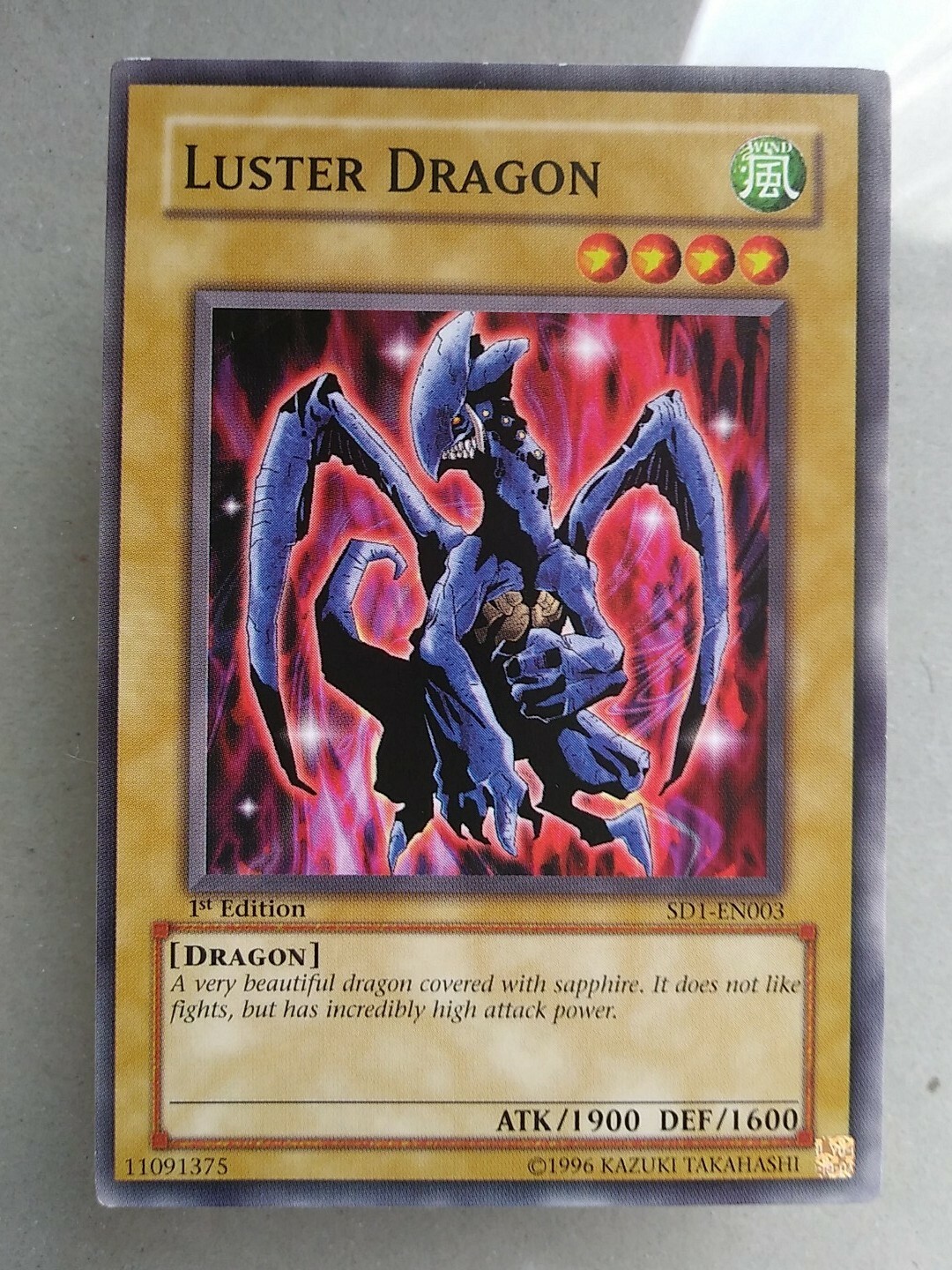 Yugioh Luster Dragon SD1-EN003 1st edition 1996 near mint holo | eBay