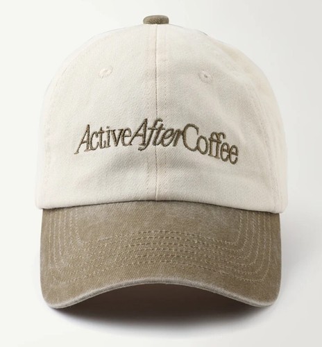 NEW Active After Coffee 'Serif Logo' 2-Tone Cap / Autumn Green / One ...