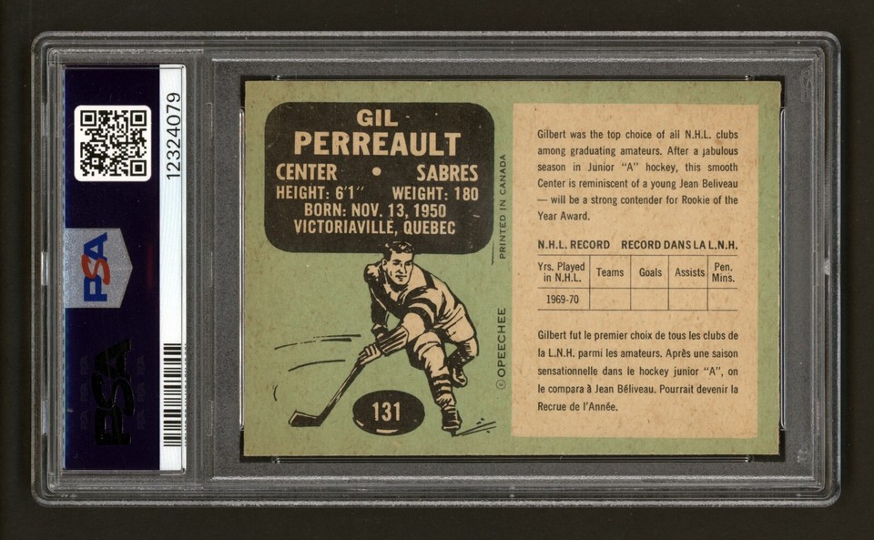 1970 OPC #131 GILBERT PERREAULT ROOKIE CARD PSA 9 MINT | eBay
