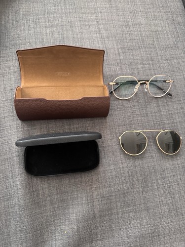 NWT Matsuda M3108 Panto brushed Gold glasses 51-21-143 with clip on MSRP $790 | eBay